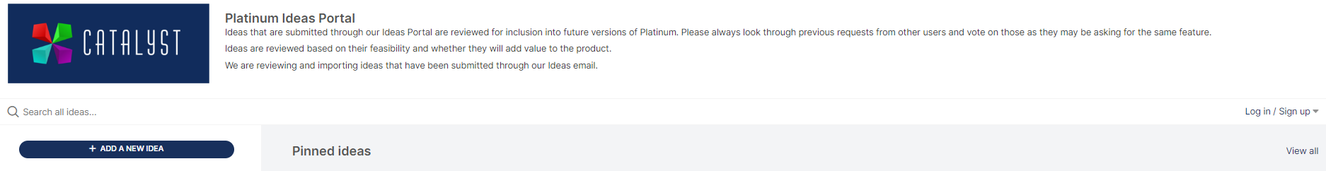 Platinum Ideas Portal - Catalyst Computer Systems